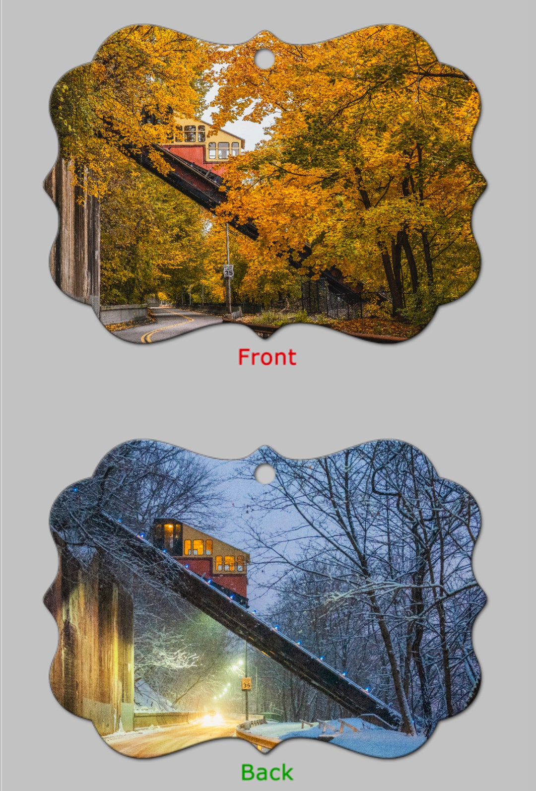 The Mon Incline Winter and Fall Pittsburgh Christmas - Etsy
