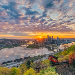 Spring in Pittsburgh the Duquesne Incline at Dawn Various Prints - Etsy