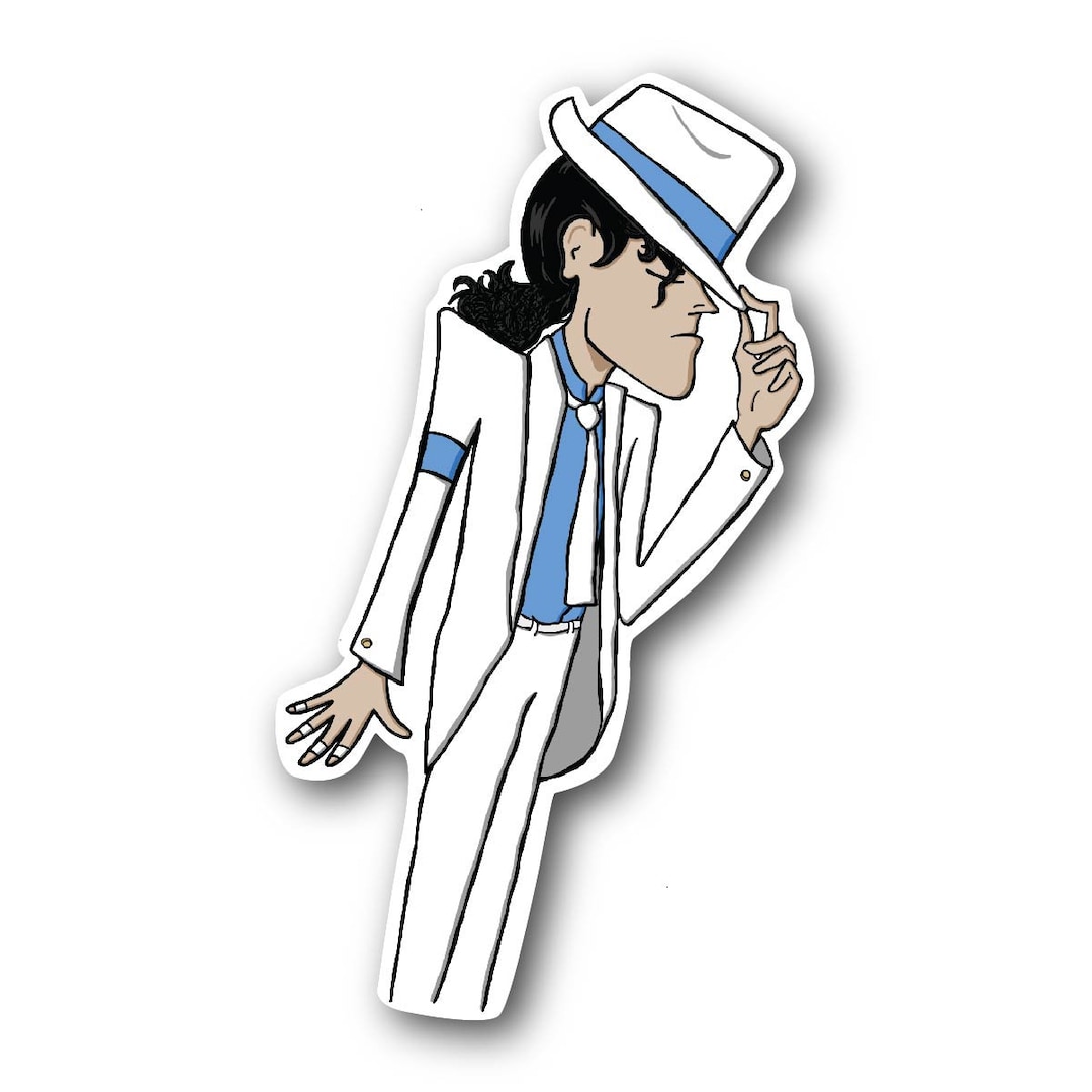 Michael Jackson Smooth Criminal Sticker, 2"x3.5" | Bottle, Notebook ...