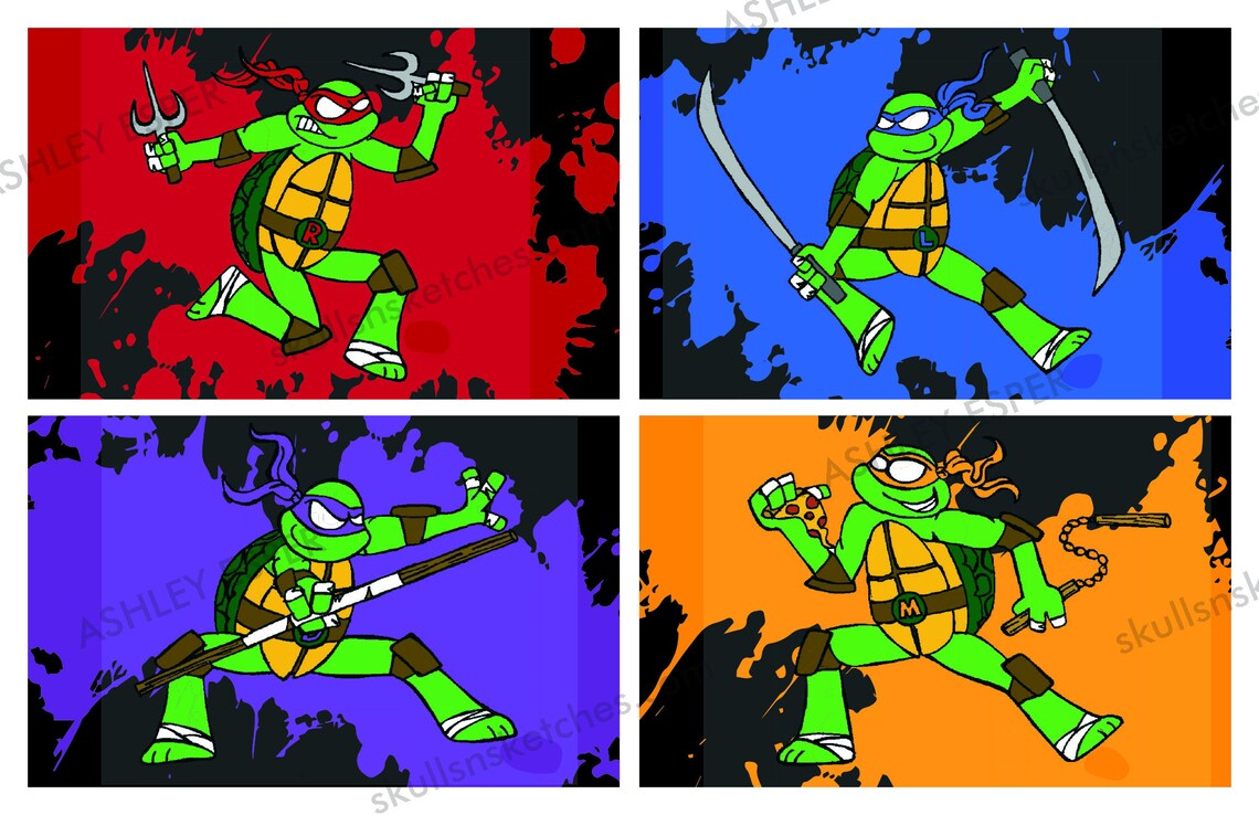 Teenage Mutant Ninja Turtles TMNT Leonardo Donatello Raphael ...