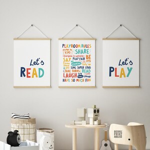 Playroom Rules Printable Wall Art, Kids Room Decor, Playroom Sign, Let ...
