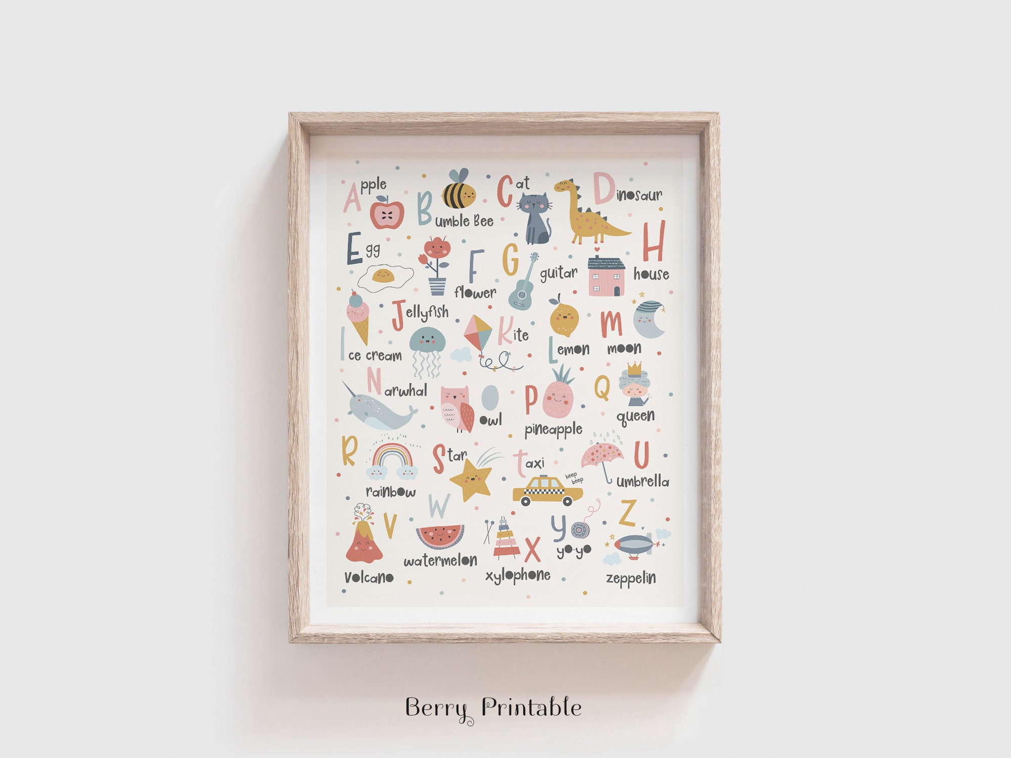 Alphabet Poster Printable Wall Art ABC Sign Kids Room - Etsy Canada