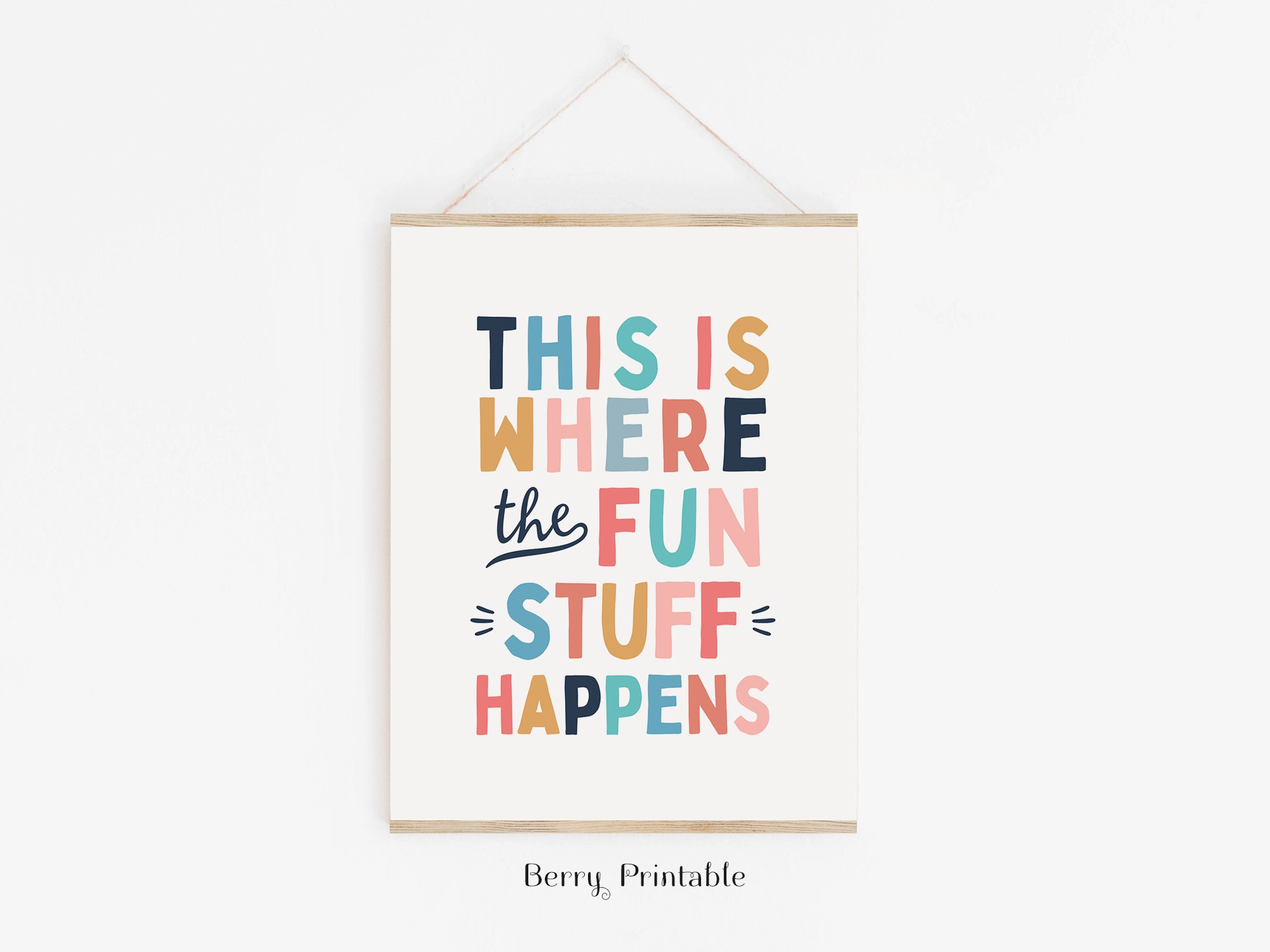 This is Where Fun Stuff Happens Printable, Playroom Sign, Kids Room ...