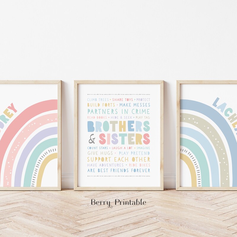 Brother and Sister Wall Art - Etsy