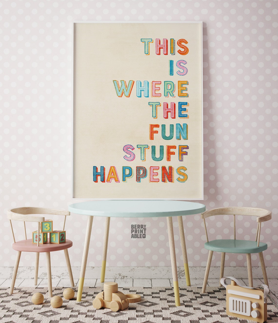 This is Where Fun Stuff Happens Printable, Playroom Sign, Kids Room ...