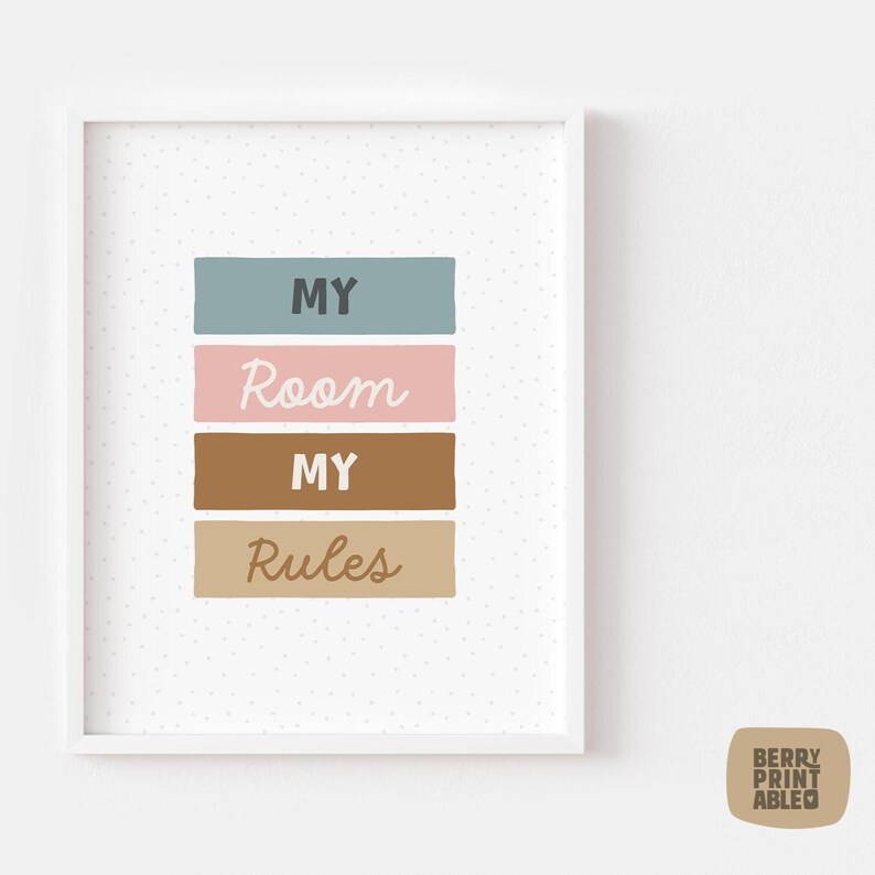 My Room My Rules Printable Sign, Playroom Poster, Kids Bedroom Decor ...