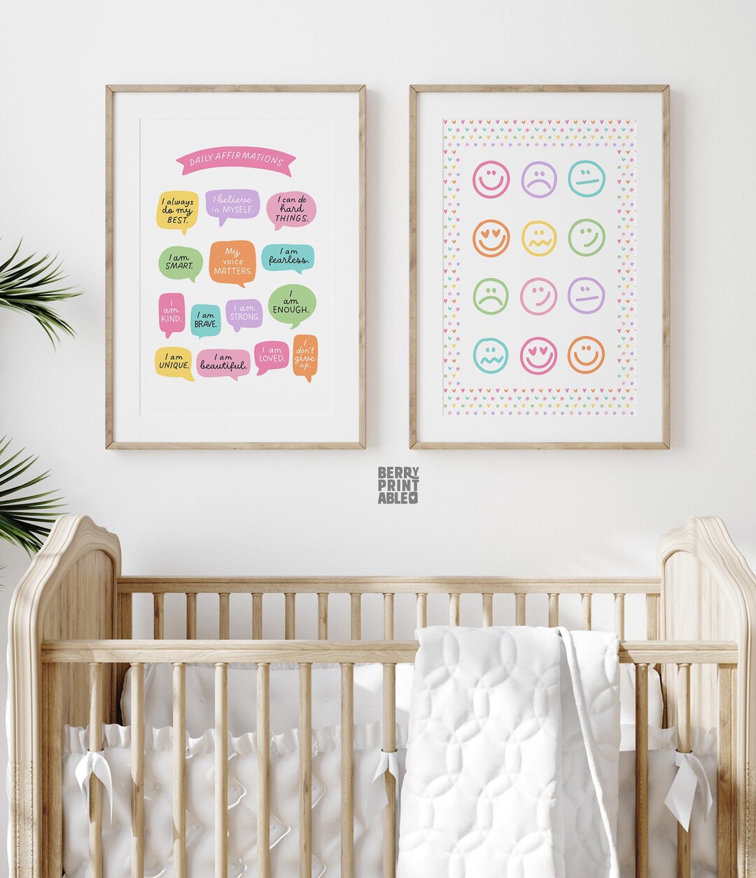 Positive Affirmations Wall Art, Girl Printable Wall Art, Playroom Decor ...