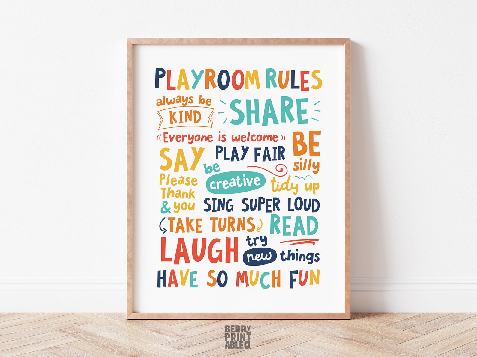 Playroom Rules Printable Wall Art, Kids Room Decor, Playroom Sign, Let ...