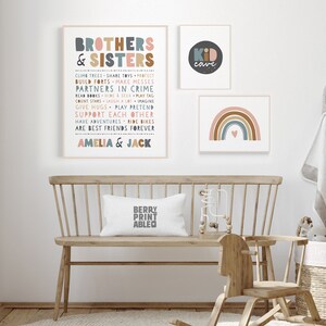 Brothers and Sisters Printable Wall Art, Custom Poster, Siblings ...
