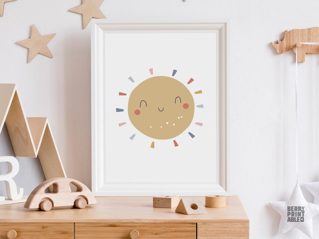 Playroom Printable Poster, Neutral Sunshine, Toddler Bedroom, ABC Kids ...