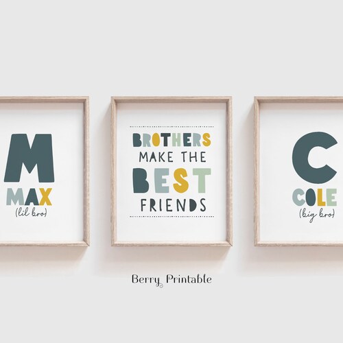 Brothers Definition Printable Wall Art Custom Name Poster | Etsy
