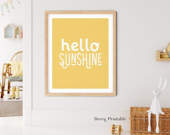 Printable Wall Art Hello Sunshine Print Nursery Print - Etsy