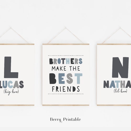 Set of 3 Brother Prints Brother Wall Art Brother Decor - Etsy