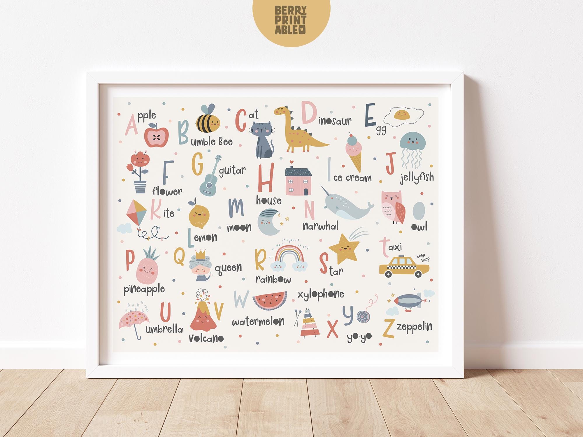 Alphabet Landscape Printable Wall Art, ABC Sign, Kids Room Poster ...