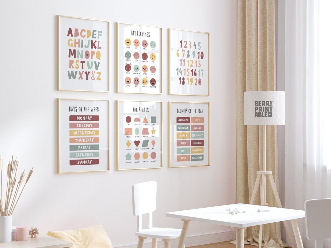 Classroom Decor Set of 6, Kids Playroom, My Feelings Poster, Learning ...