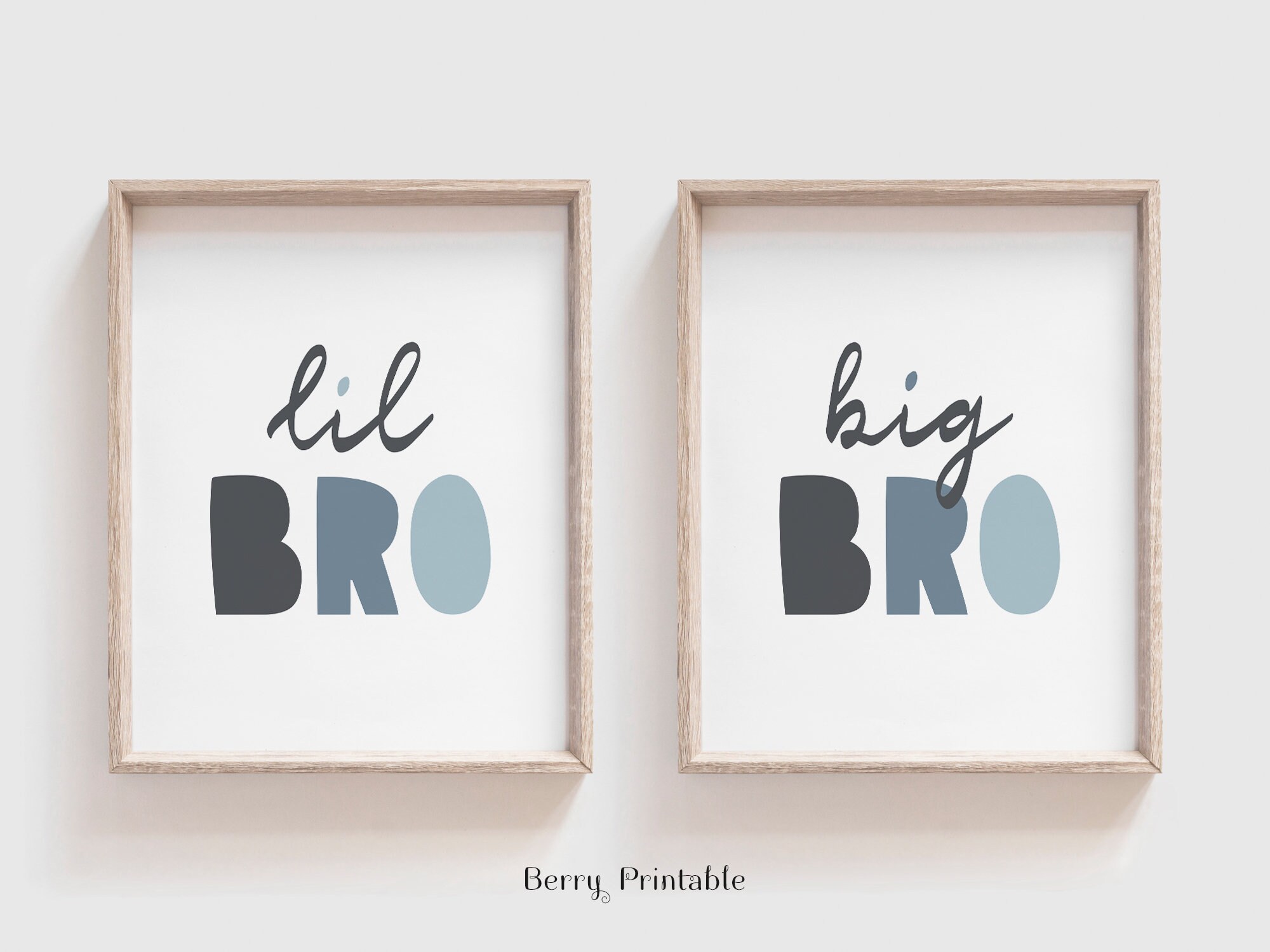 Big Bro Lil Bro Print Brothers Printable Art Boys Bedroom - Etsy