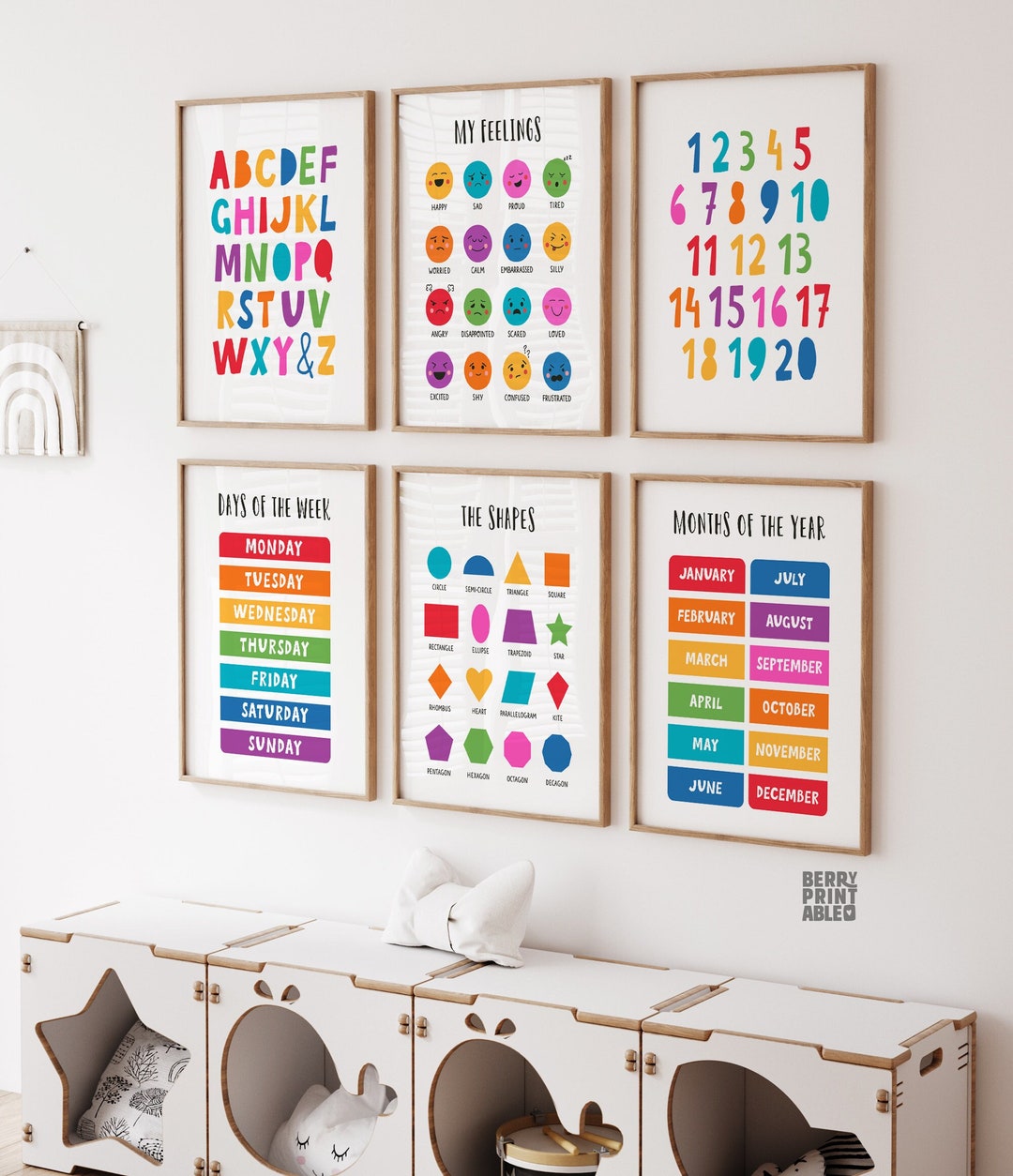 Rainbow Classroom Decor Set of 6, Custom Sign, My Feelings Poster ...
