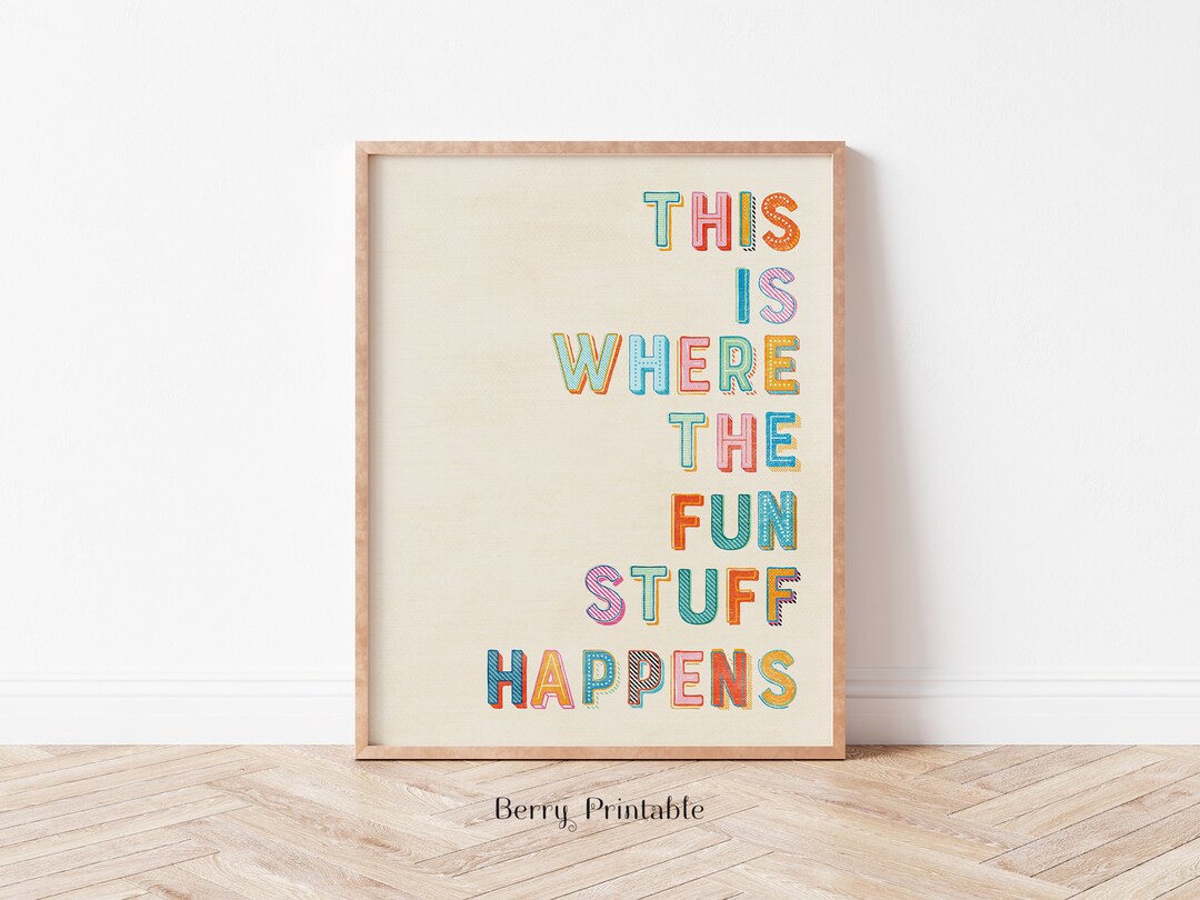 This is Where Fun Stuff Happens Printable Playroom Sign Kids - Etsy