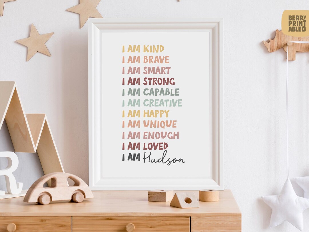 Affirmations Wall Art, Custom Kids Playroom Sign, Daily Affirmations ...