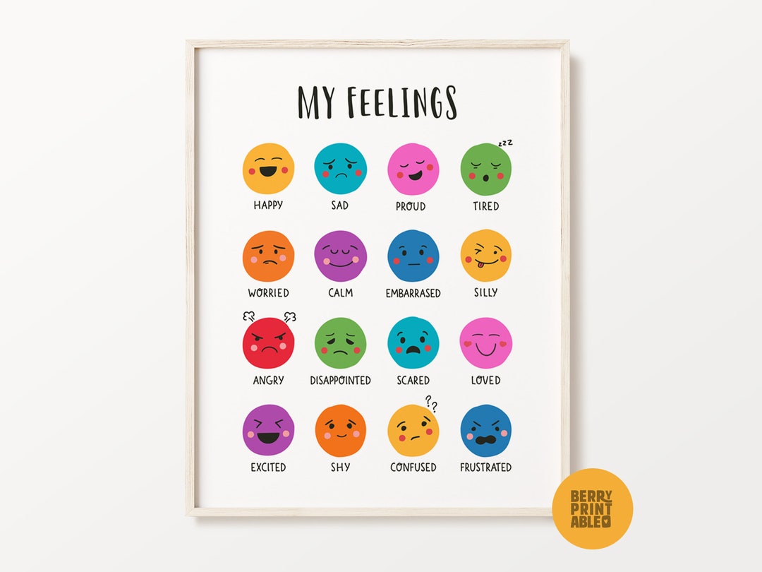 My Feelings Printable Chart Emotions Poster Primary Colors - Etsy
