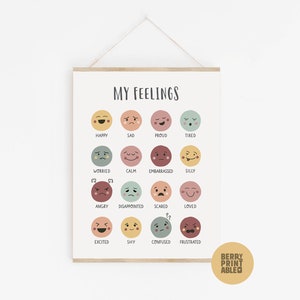 My Feelings Printable Chart, Emotions Poster, Montessori Homeschool ...