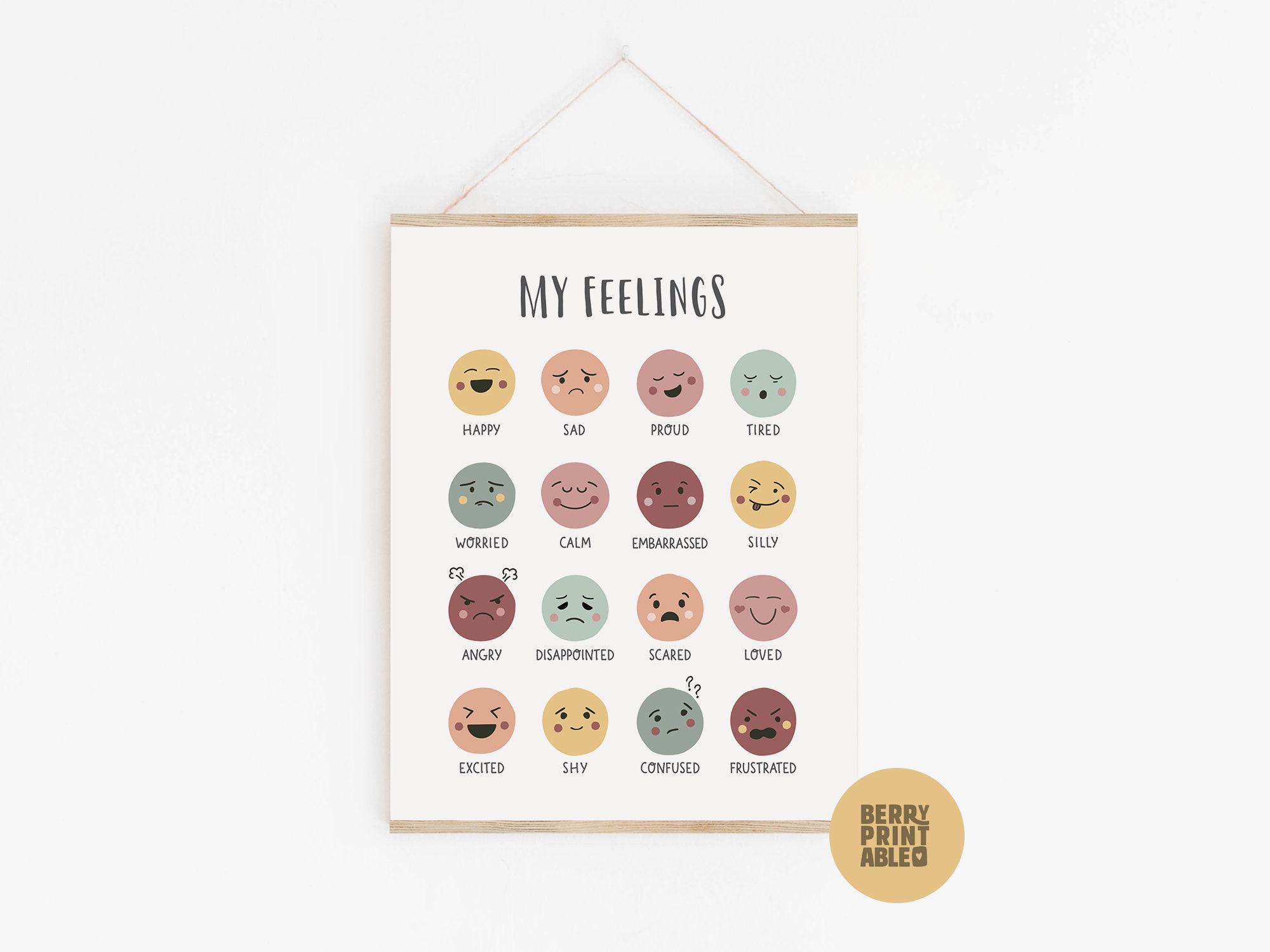 My Feelings Printable Chart, Emotions Poster, Montessori Homeschool ...