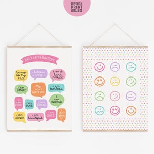 Positive Affirmations Wall Art, Girl Printable Wall Art, Playroom Decor ...