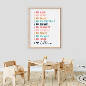 Affirmations Printable Wall Art, Custom Affirmations for Kids, Daily ...