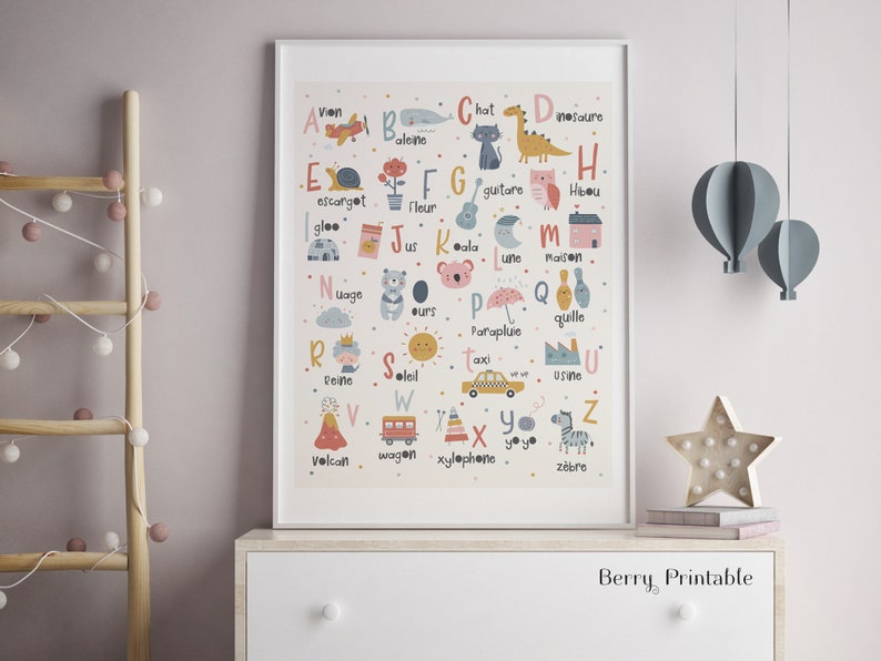 French Alphabet Poster Printable Wall Art ABC Sign Kids - Etsy Canada