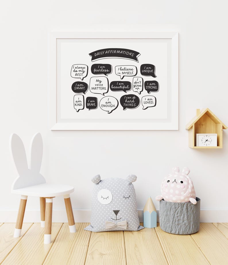 Positive Affirmations Printable, Girl Room Wall Art, I Am Poster ...