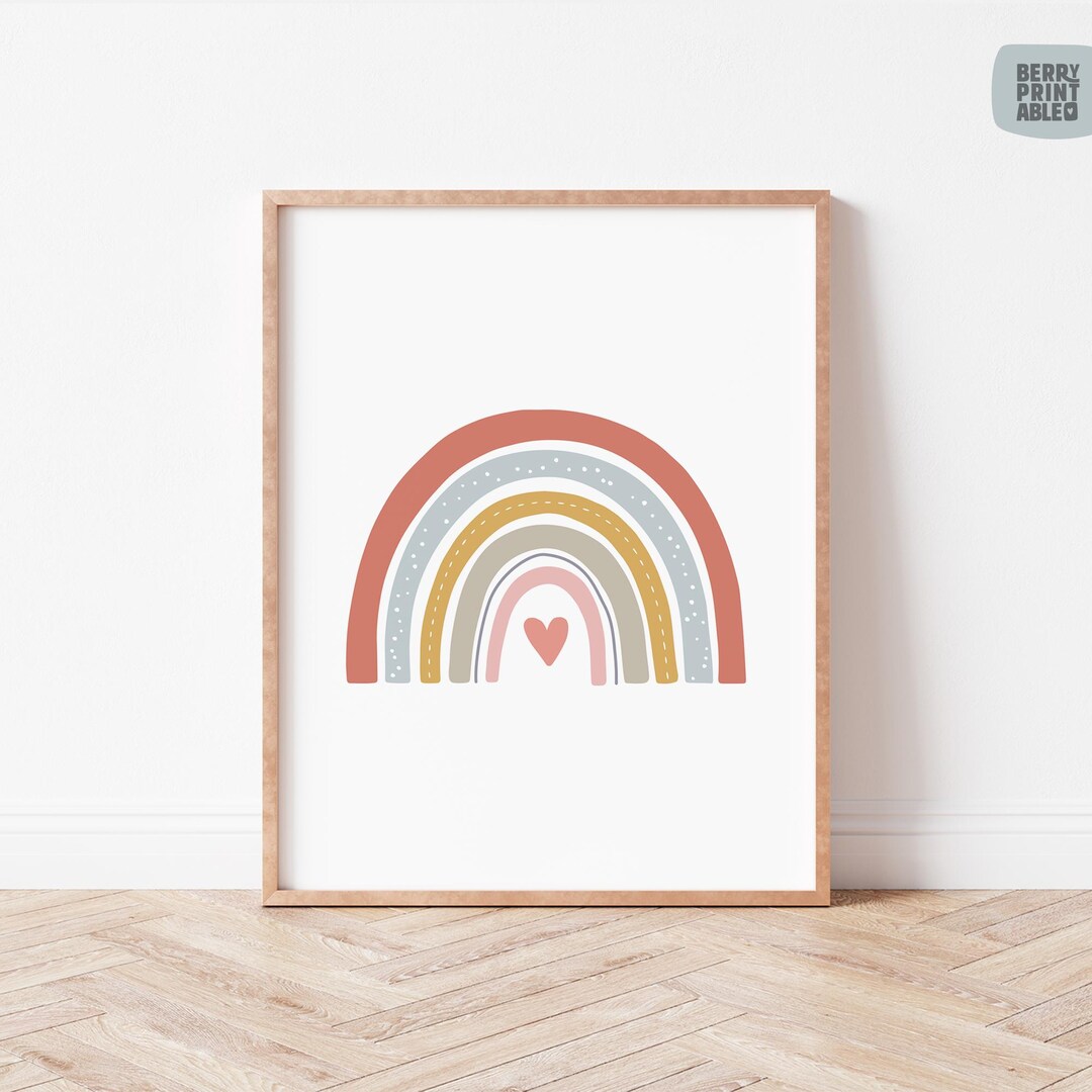 Playroom Printable Poster, Neutral Rainbow, Toddler Bedroom, ABC Kids ...