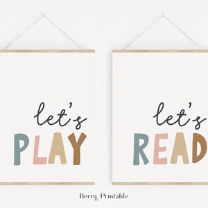 Playroom Printable Wall Art, Kid Room Decor, Let's Play Poster, Let's ...