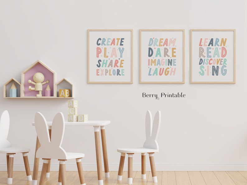 Playroom Wall Art, Kids Playroom Decor, Homeschool Poster, Educational ...