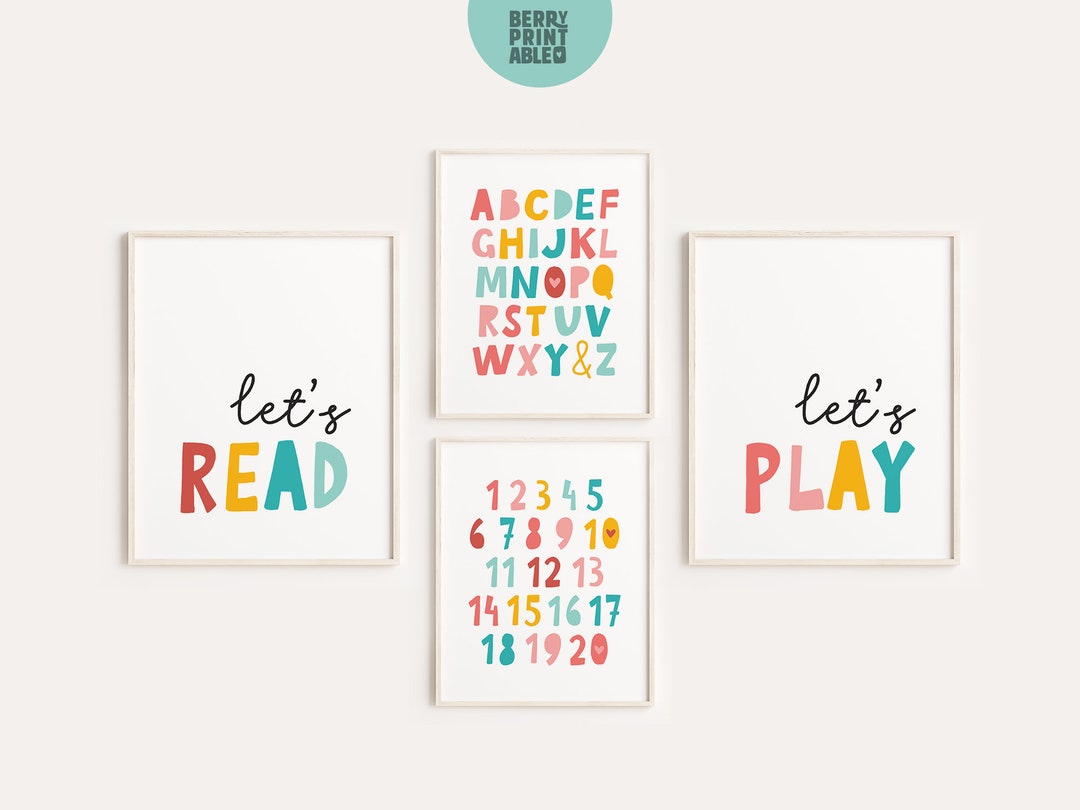 Playroom Printable Wall Art, Alphabet Poster, Kids Playroom Decor, Let ...