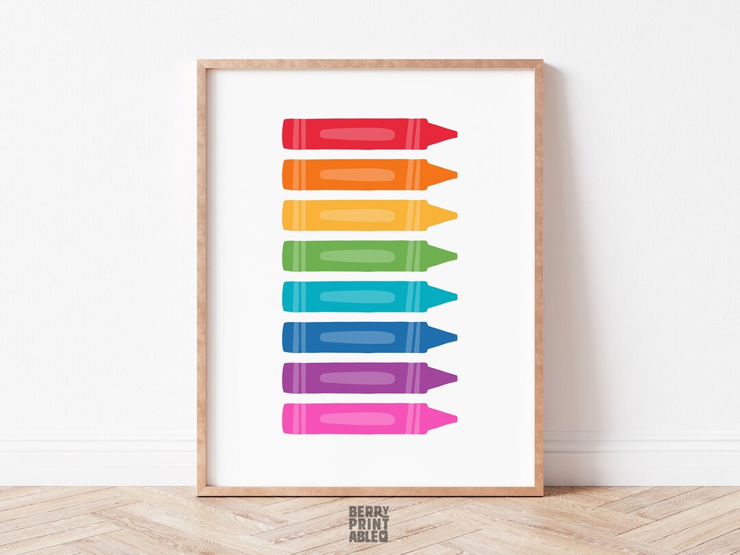 Colors Poster, Crayon Colors Printable, Classroom Wall Art, Rainbow ...