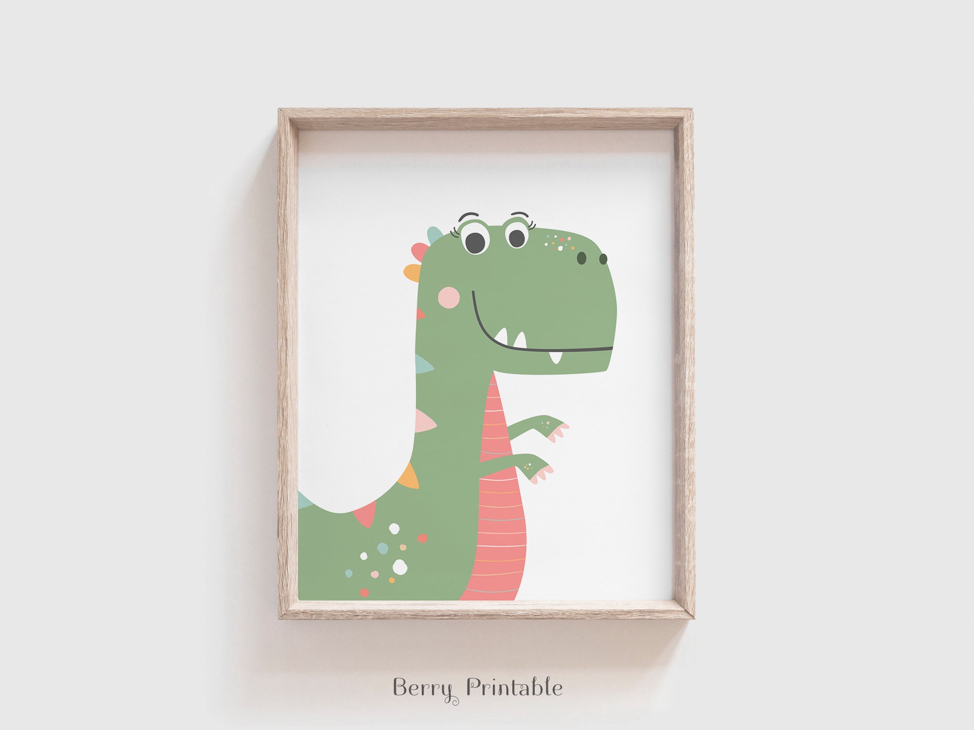 Dinosaur Printable Set of 6, T-rex Poster, Girl Printable Wall Art ...
