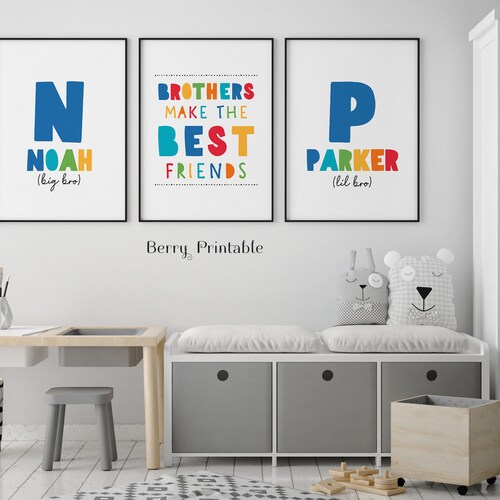 Brothers Definition Printable Wall Art Custom Name Poster | Etsy