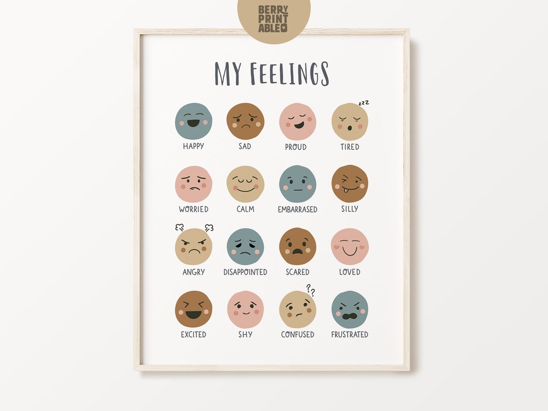 Neutral Feelings Printable Chart Emotions Poster Montessori - Etsy
