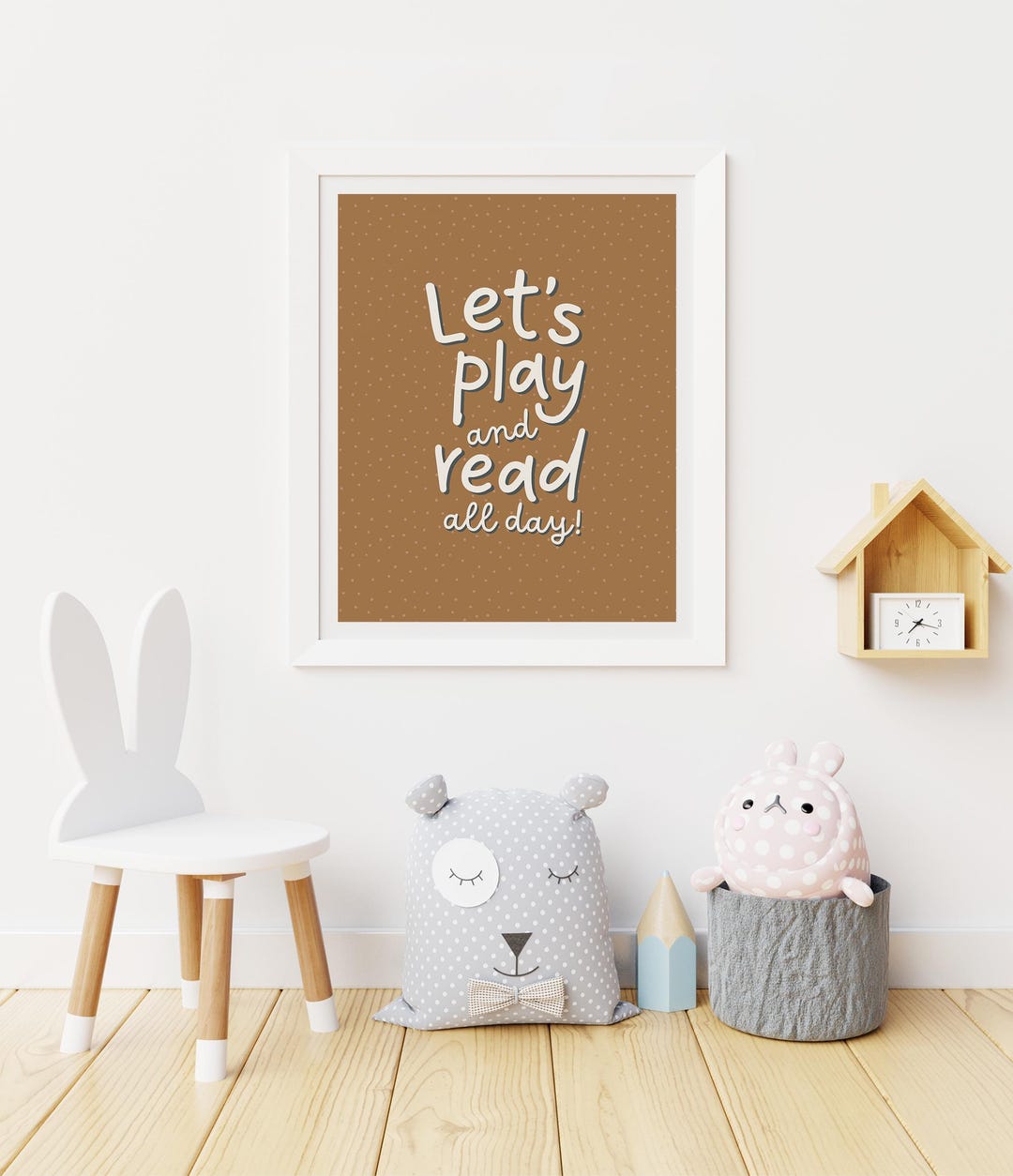 Let's Play and Read All Day Printable, Playroom Poster, Kid's Bedroom ...
