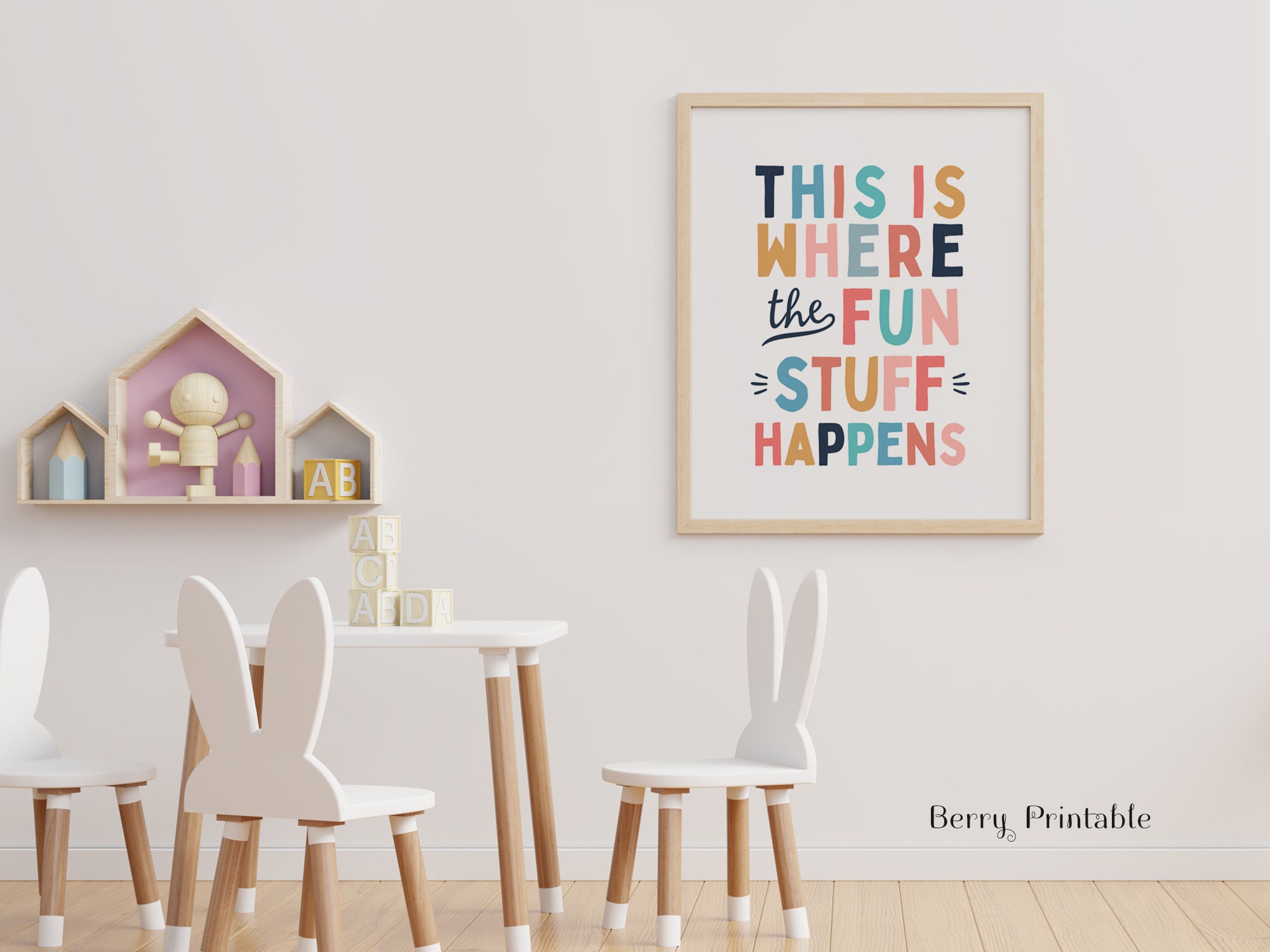 This is Where Fun Stuff Happens Printable, Playroom Sign, Kids Room ...