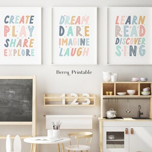 Playroom Wall Art, Kids Playroom Decor, Homeschool Poster, Educational ...