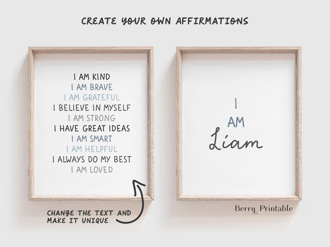 Custom Affirmations Printable Wall Art I Am Poster Daily - Etsy