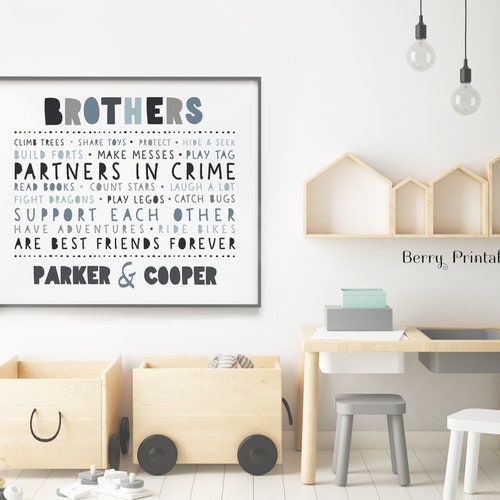 Brothers Sign Playroom Wall Decor Brothers Room Decor - Etsy