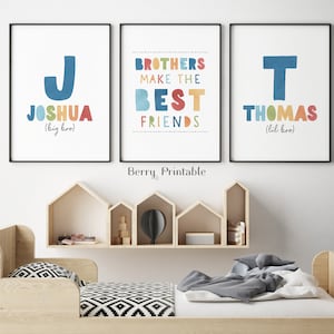 Brothers Are Best Friends Print Set of 3, Custom Name Poster, Lil Bro ...