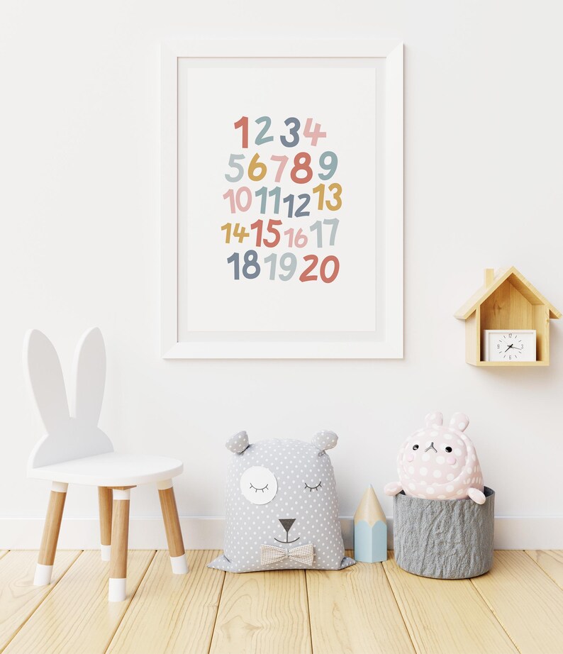 Alphabet Printable, Playroom Printable Set of 2, Neutral Colors ...
