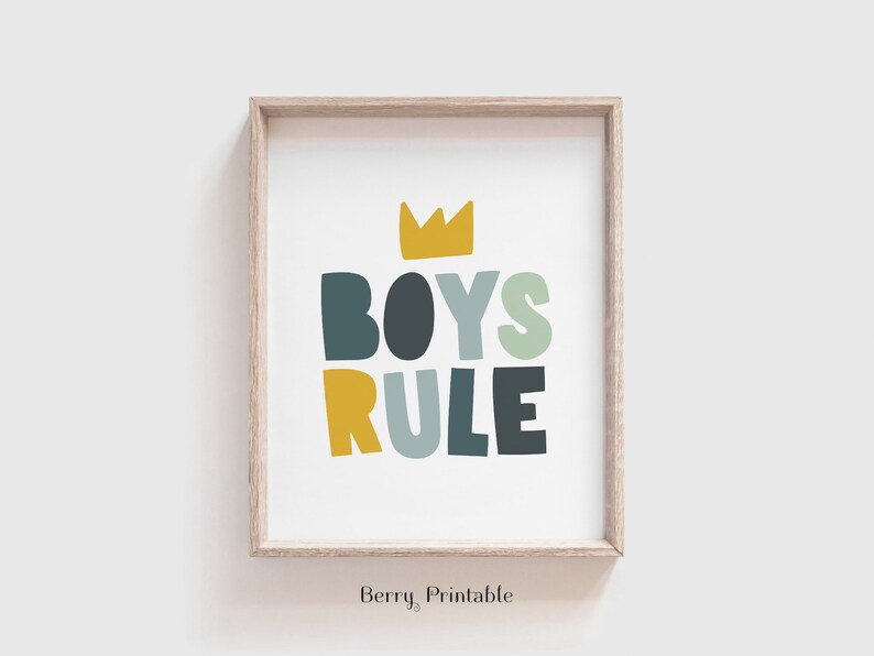 Boys Rule Print Set of 4 / Custom Name Poster / Brothers Make the Best ...