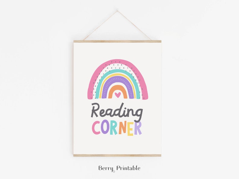Reading Corner Wall Art Girl Room Decor Playroom Sign - Etsy