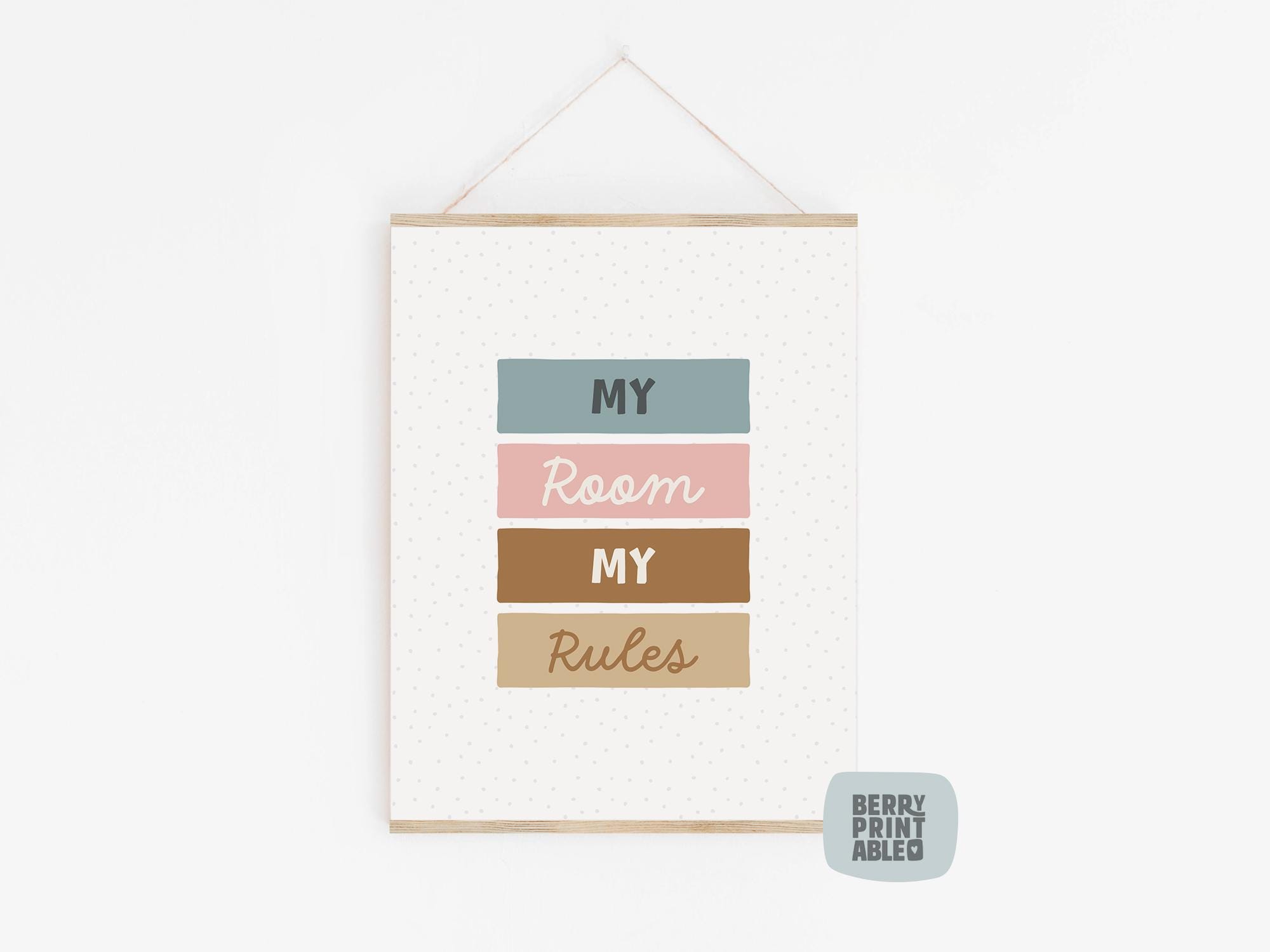 My Room My Rules Printable Sign, Playroom Poster, Kids Bedroom Decor ...