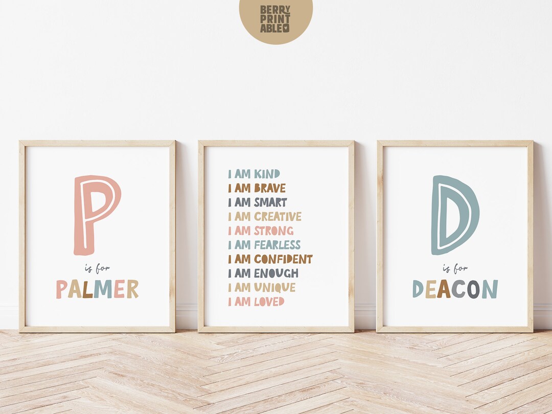 Daily Affirmations Printable Wall Art Set of 3, Custom Poster, I Am ...
