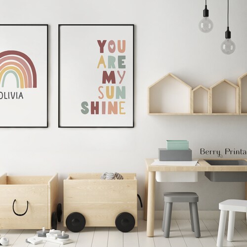 Shared Room Printable Wall Art Set of 3 / Custom Name Poster / - Etsy